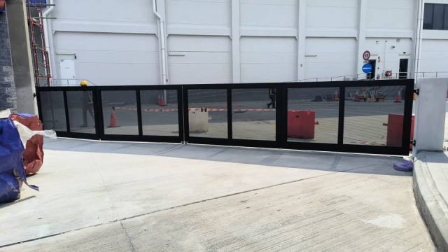 gate- 5 Mild Steel Perforated Plate Sliding Gate - Matric Services